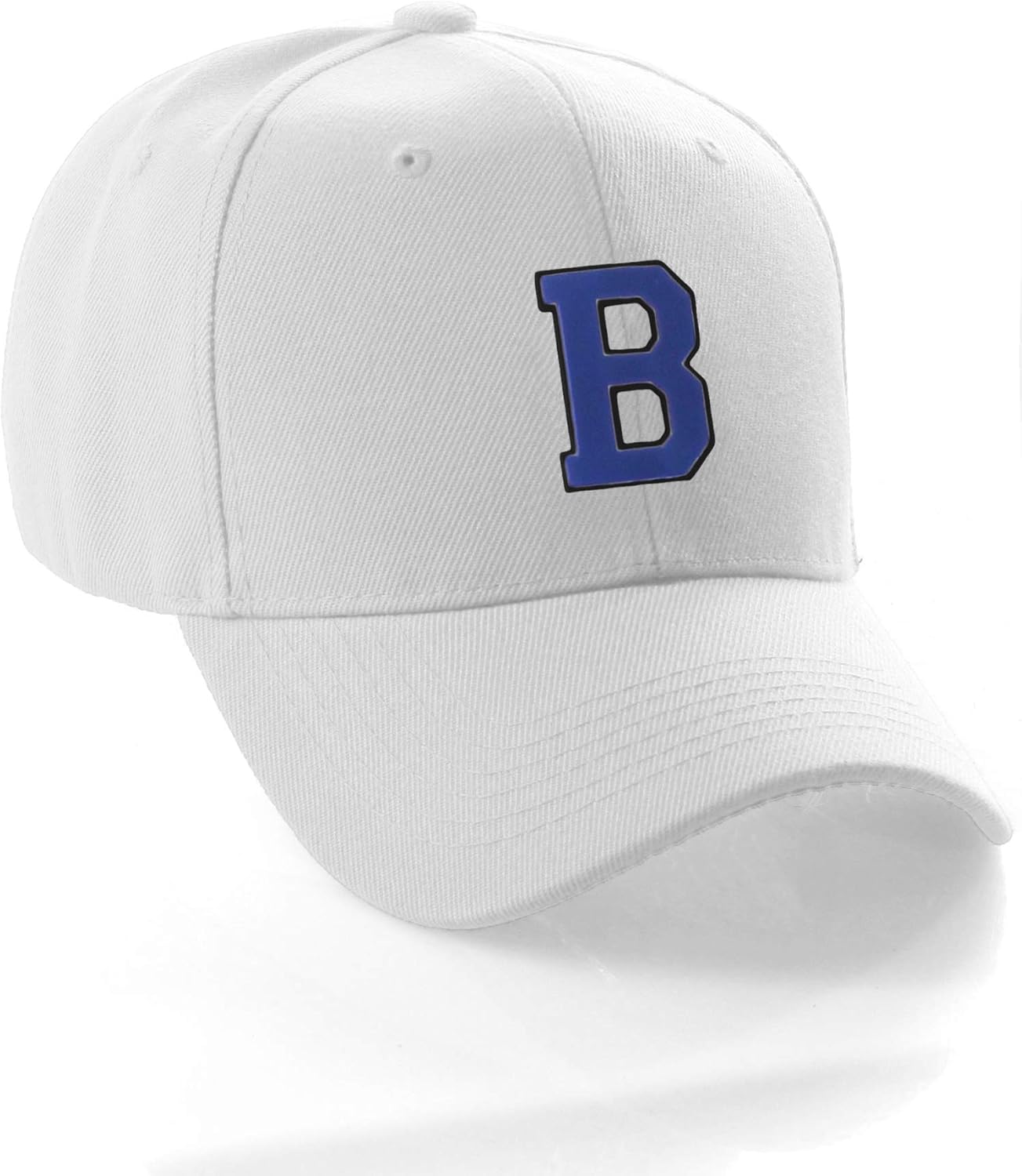 Classic Baseball Hat Custom A to Z Initial Team Letter, White Cap Black ...
