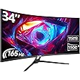 Amazon.com: Gawfolk 34 Inch Ultrawide Curved Gaming Monitor, 1500R PC Screen 165hz UWQHD ...