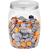 Amazon.com: Yamahiko Large Clear Coin Bank Jar with Slotted Lid, One ...