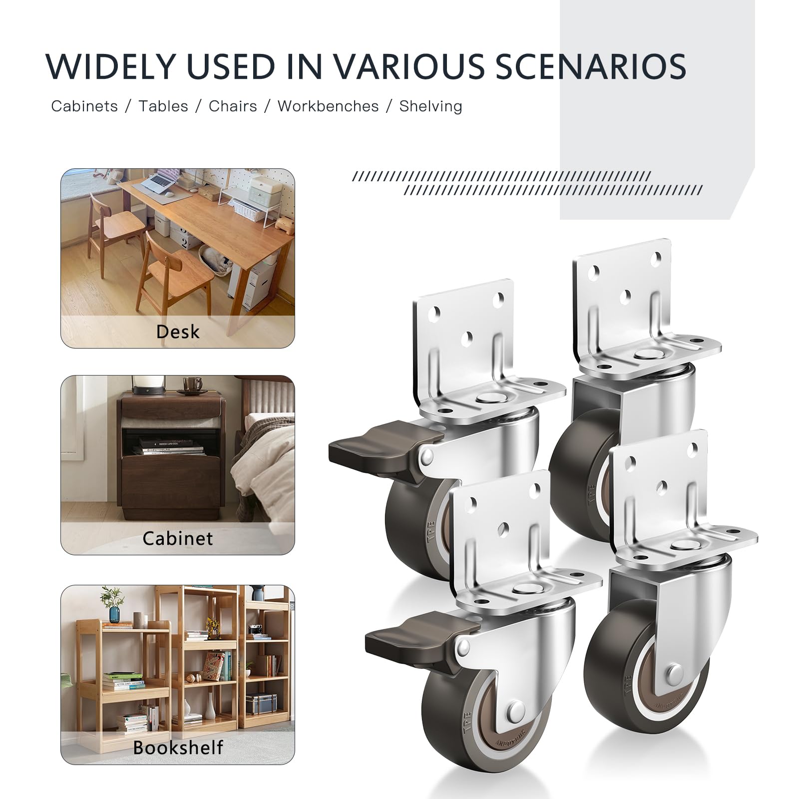 Mua ANDUTEES Side Mount Casters, 2 Inch Furniture Wheels, L-Shaped ...