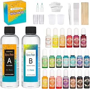 Amazon.com: Epoxy Resin and Resin Pigment Set - Crystal Clear Epoxy ...