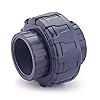 Hydroseal PVC Pipe Fitting, 2" Union JETSTREAM, Schedule 80, Grey, EPDM ...