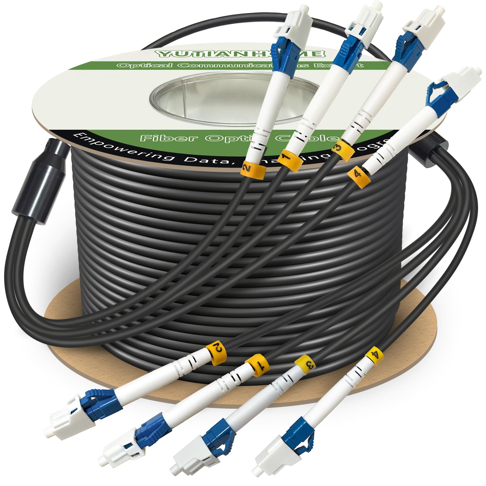200 Meters 4 Core Industrial TPU LC to LC Outdoor Armored Fiber Optic ...