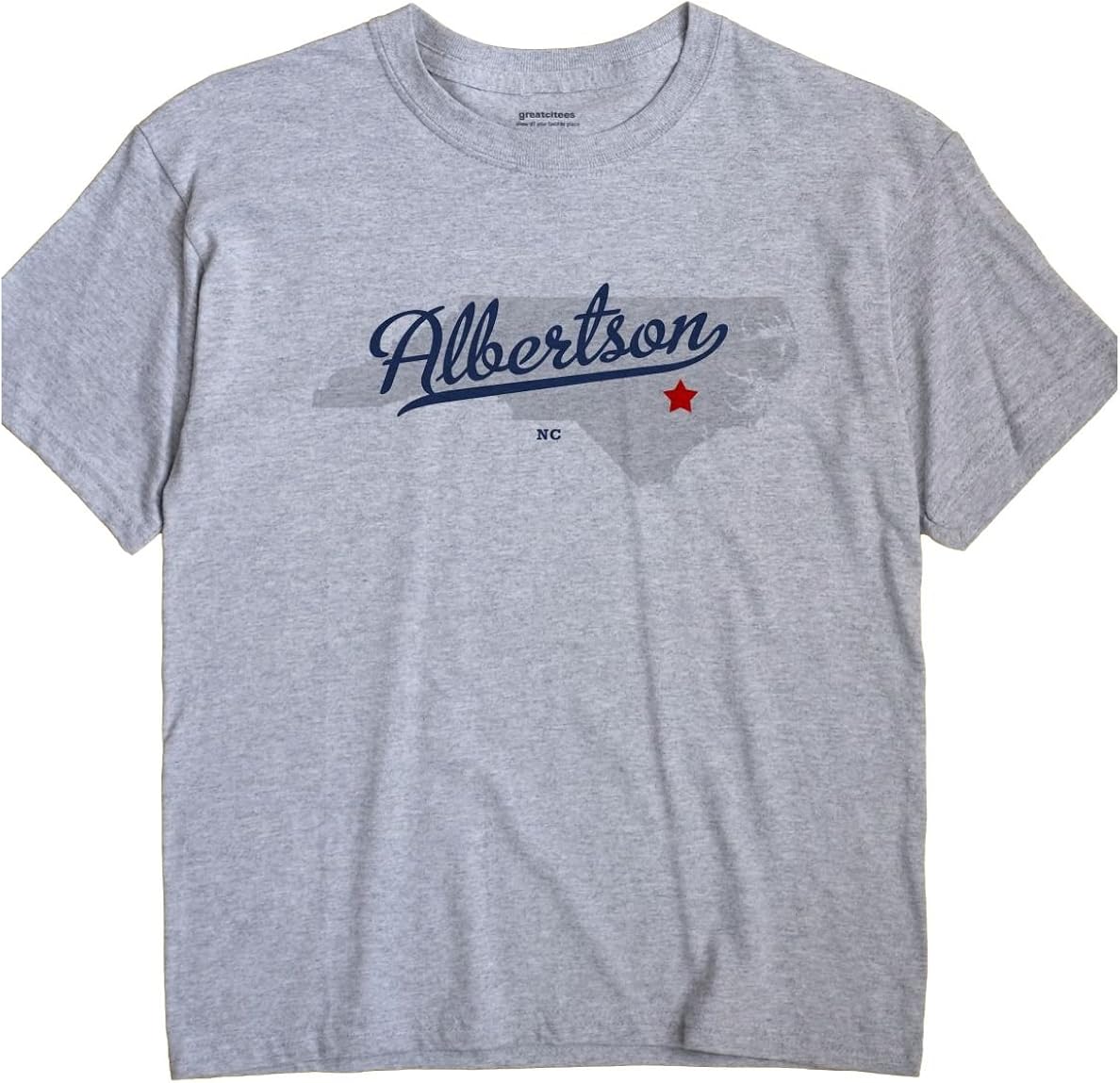 Amazon.com: Albertson North Carolina T-Shirt MAP: Clothing