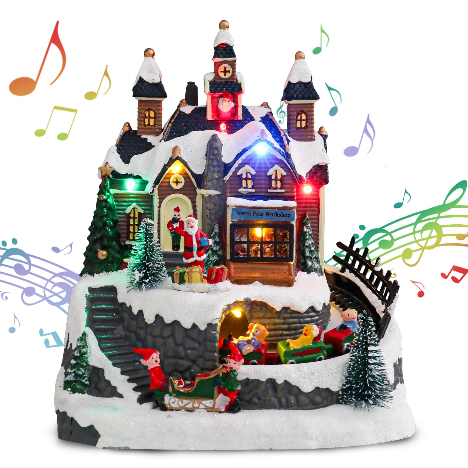 Christmas Village Houses - Musical Christmas Village Building with ...