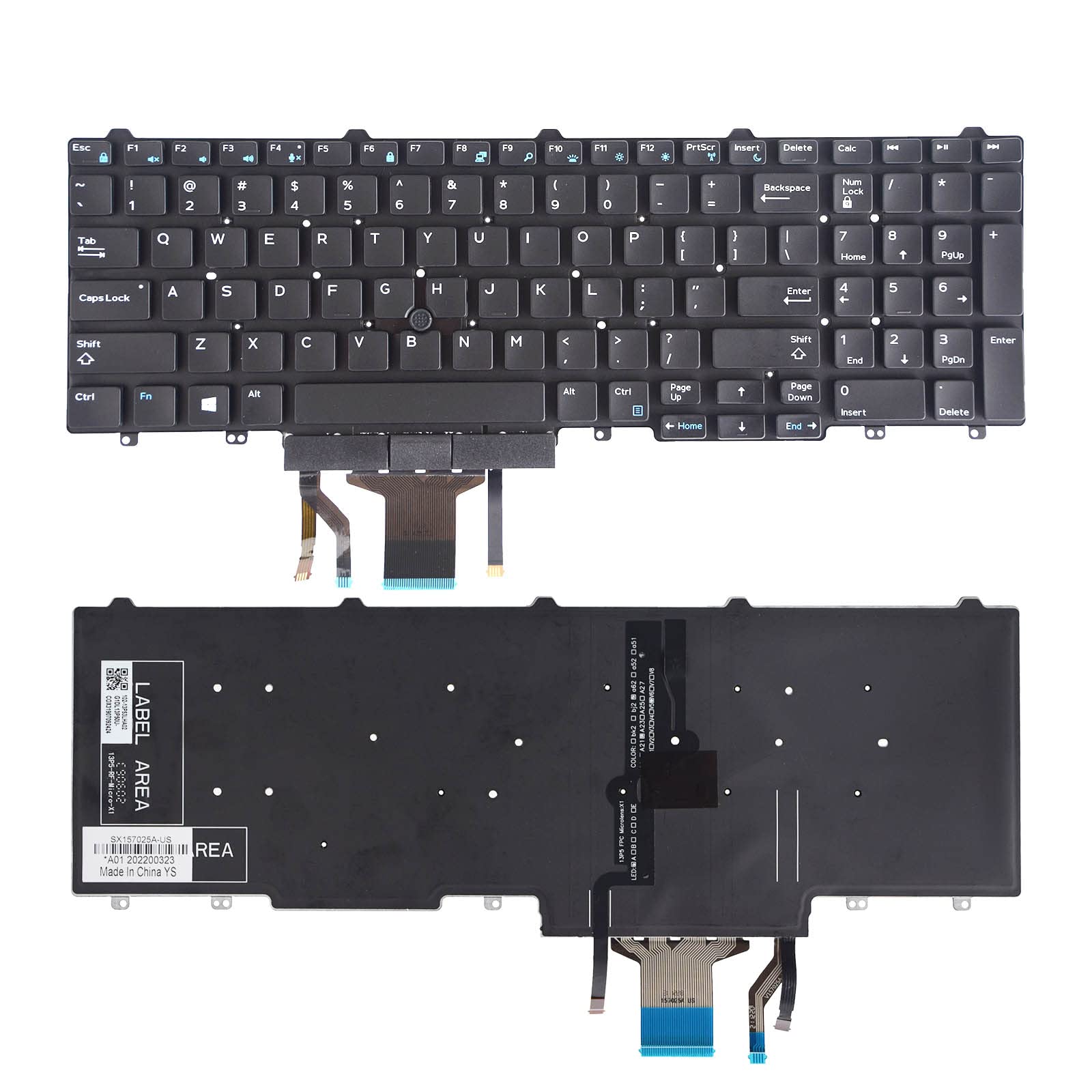 SUNMALL Replacement Keyboard with Backlit and Trackpoint Compatible ...