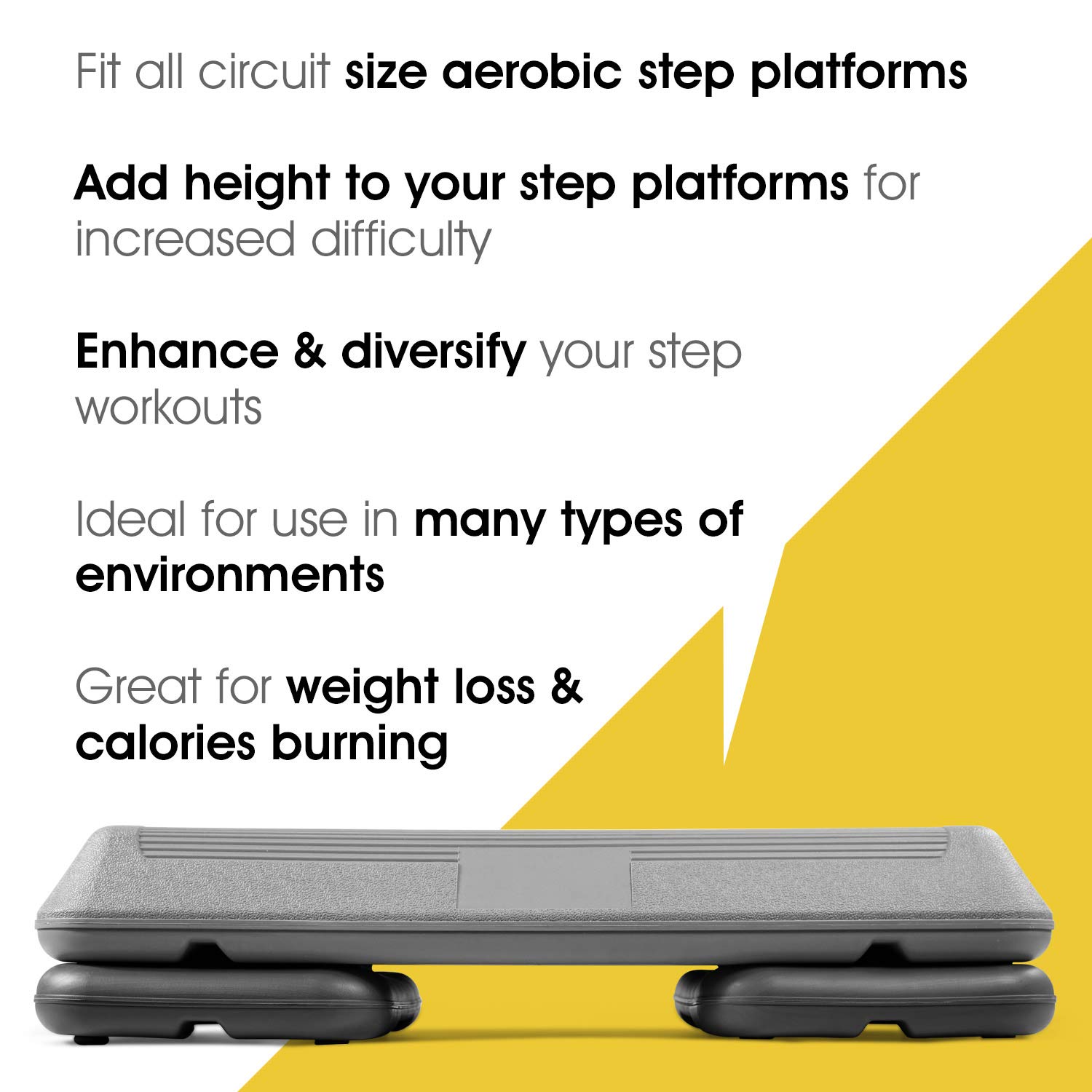 Yes4All Adjustable Aerobic Step Risers, 14.5" x 9.5" Workout Risers for ...