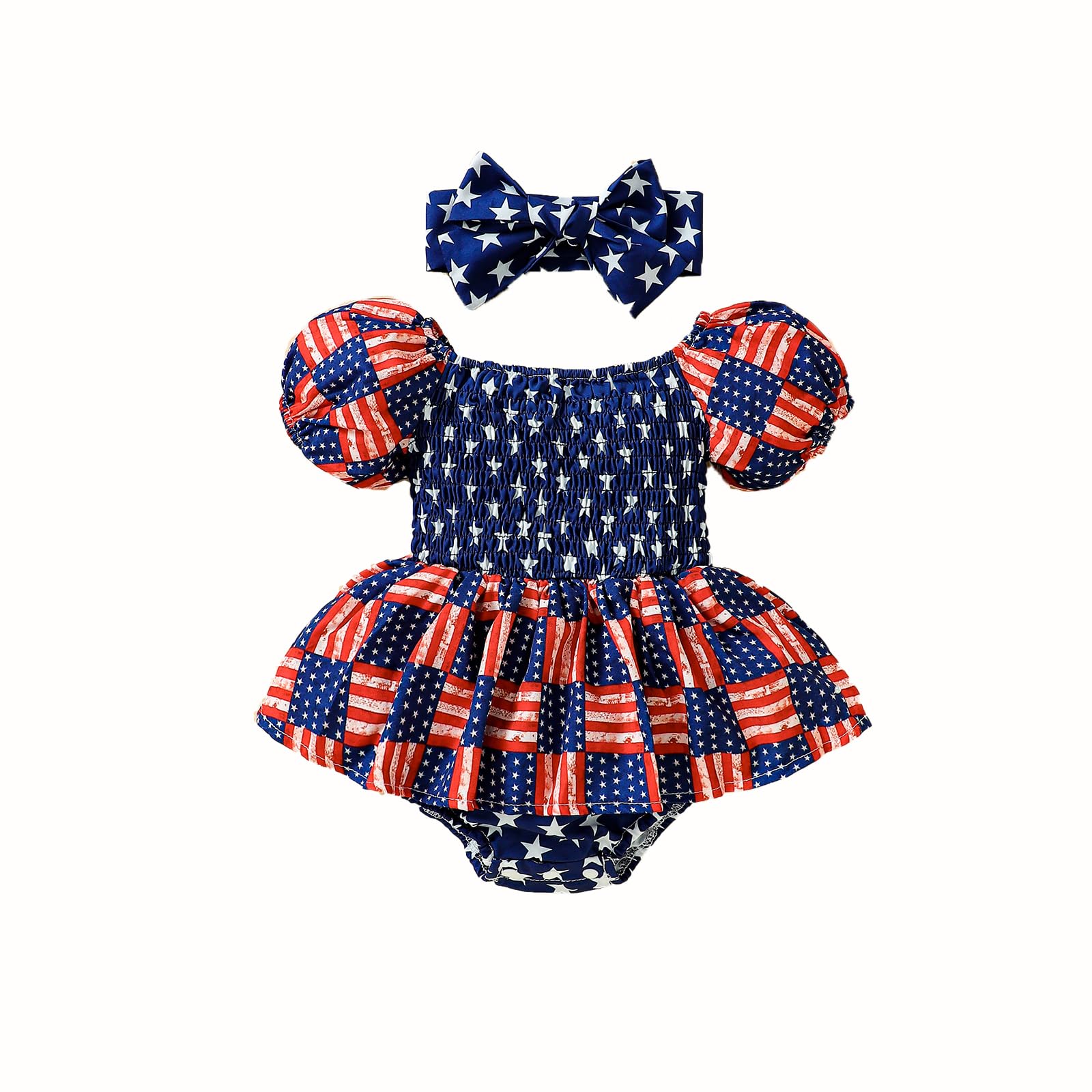Baby Girl My 1st 4th of July Outfits, Baby Girl American Flag Print Romper 4th of July Baby Girl ...