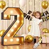 4FT Marquee Light Up Numbers 2,Black Gold Giant Marquee Mosaic Numbers ...