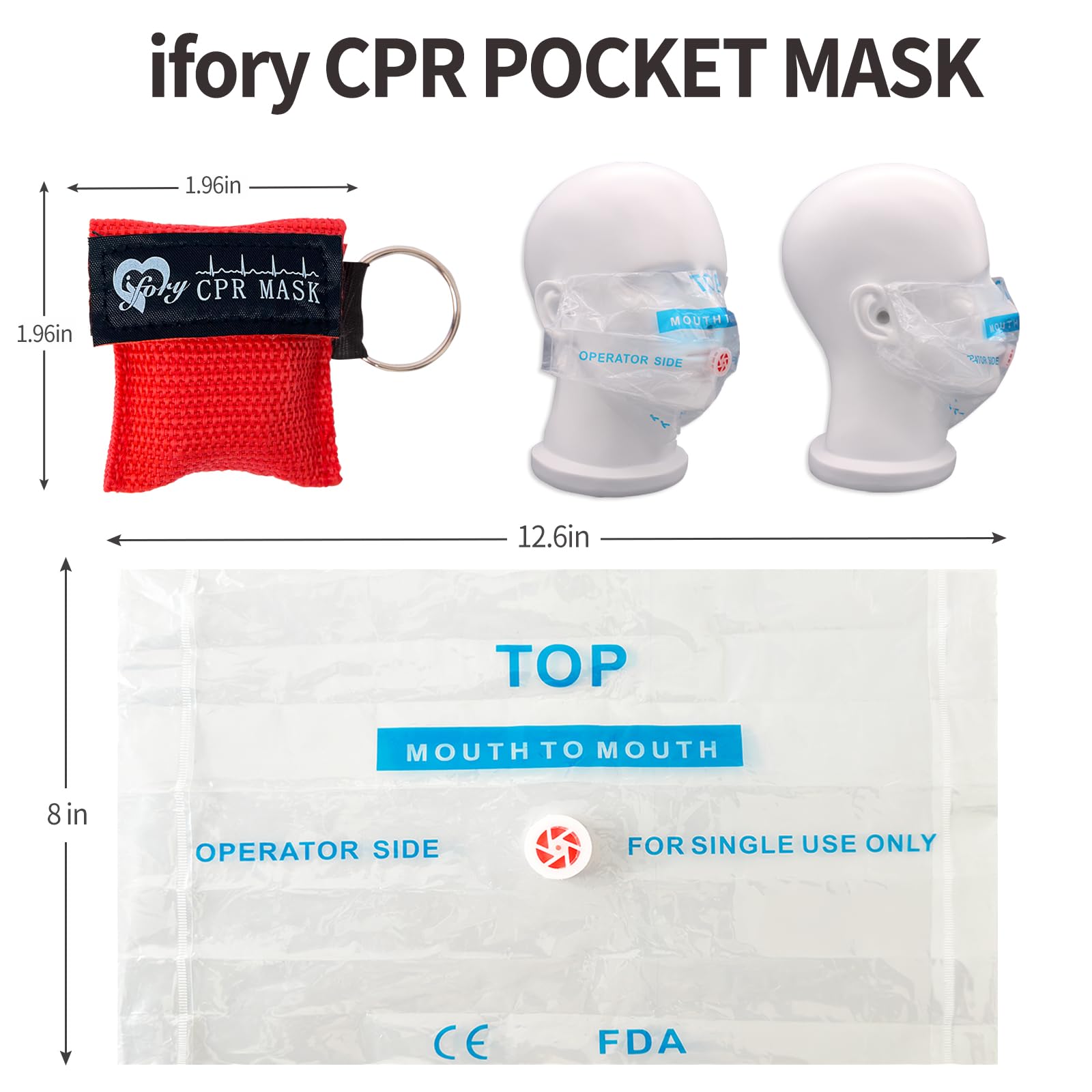 Mua ifory 50 Packs CPR Face Shield with Keyring, CPR Pocket Mask ...