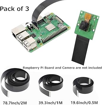 GeeekPi Raspberry Pi Camera Cable 15Pin Ribbon Flat Cable 1.0mm Pitch ...