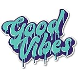Amazon.com - Vintage Good Vibes Only Decal Bumper Sticker for Cars ...