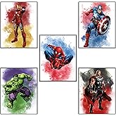 Amazon.com: Superhero Avengers Marvel Posters for Boys Room Decor ...