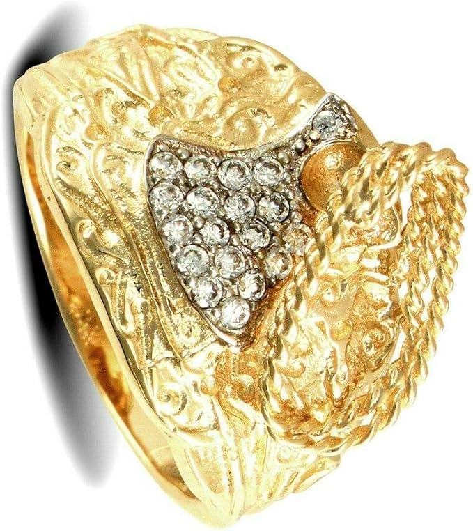 Gold Saddle Ring Gents Solid 9K Yellow Gold Gemstone Hallmarked British ...