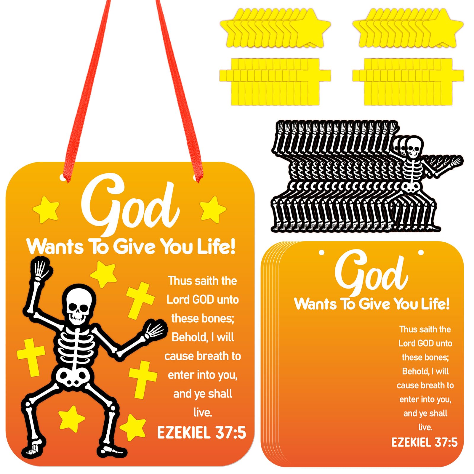 Syhood 24 Set Christian Halloween Skeleton Craft Kit, God Wants to Give ...