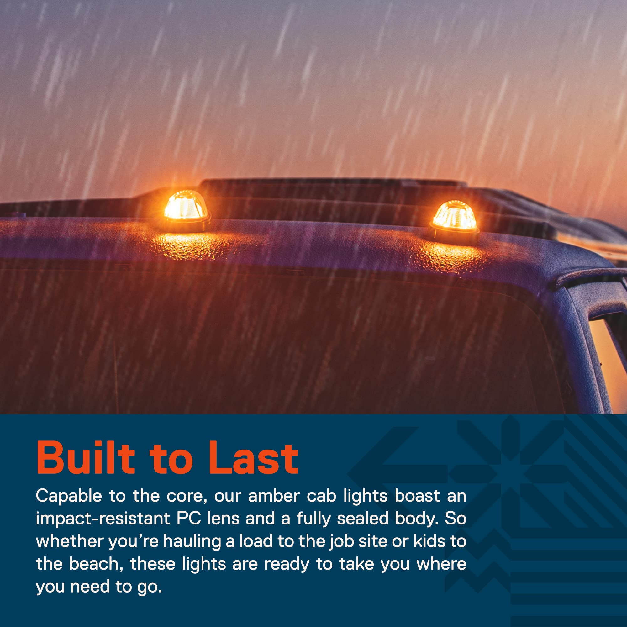 Mua TRUE MODS Amber LED Teardrop Cab Marker Light Kit [Gray Base] [DOT ...