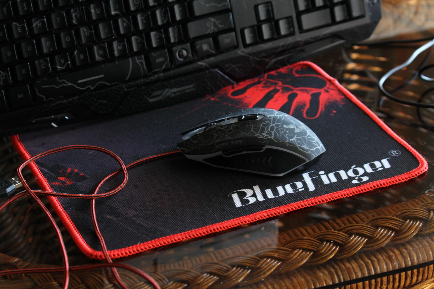 BlueFinger® USB Wired Blue Red Purple Color LED Backlit Keyboard and ...