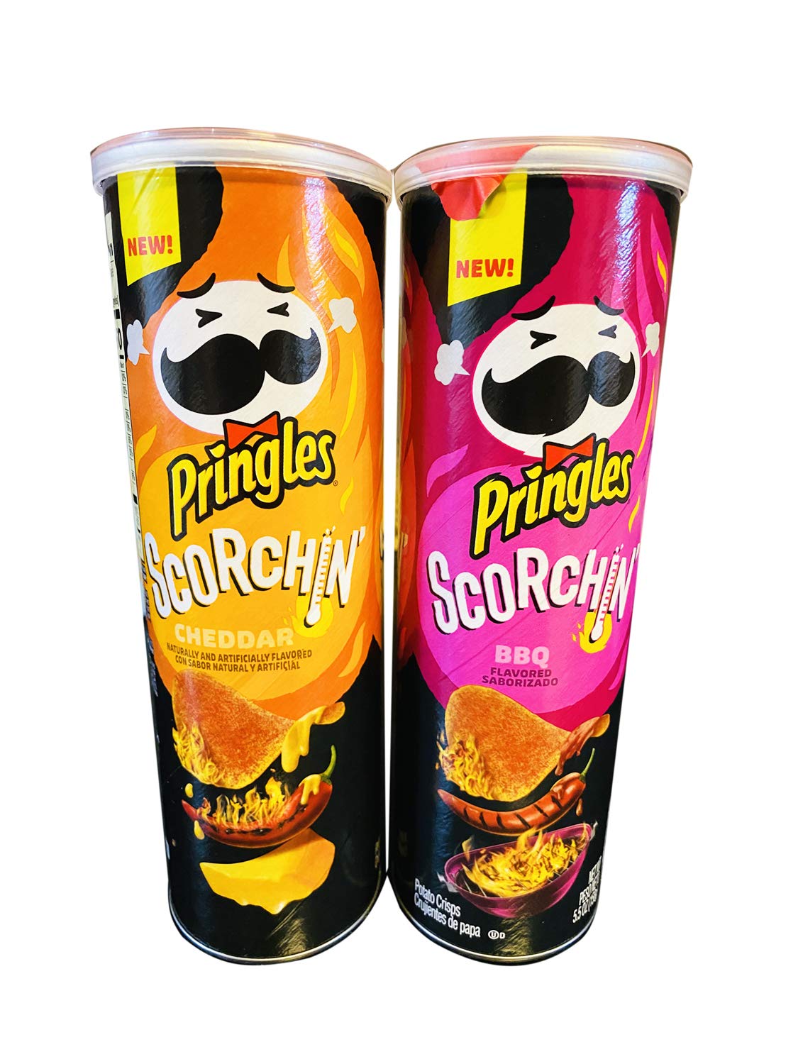 Pringle Pringles Scorchin Cheddar & BBQ 2 Flavors Barbecue And Cheddar ...