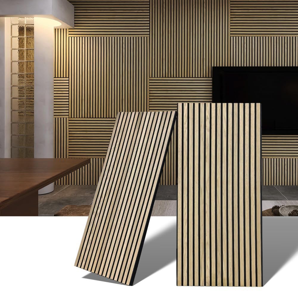ARTSLAT 2 Packs 3D Fluted Sound Absorbing | Wall Panels for Interior Wall Decor |Luxury Wood ...