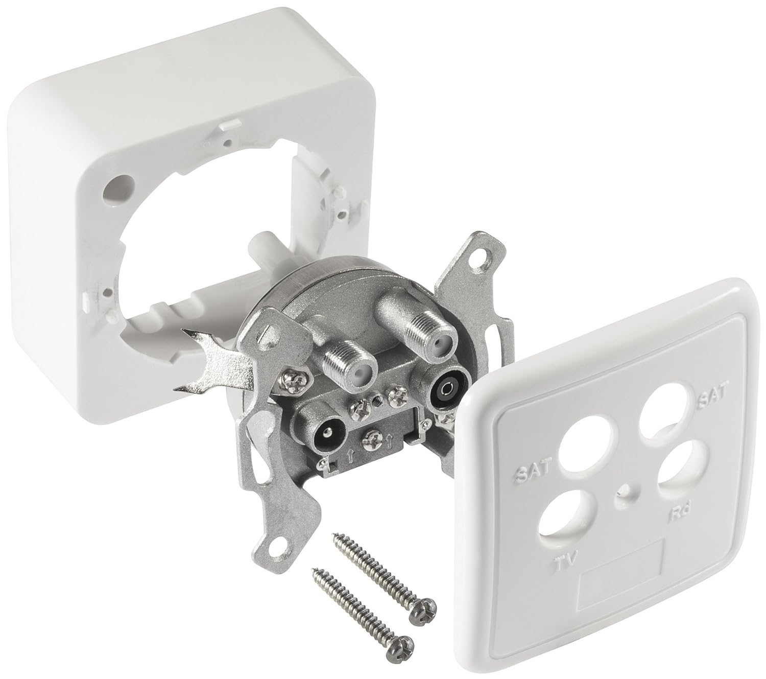 Poppstar 1x 4-port SAT Antenna Wall Socket cable TV: Amazon.co.uk ...