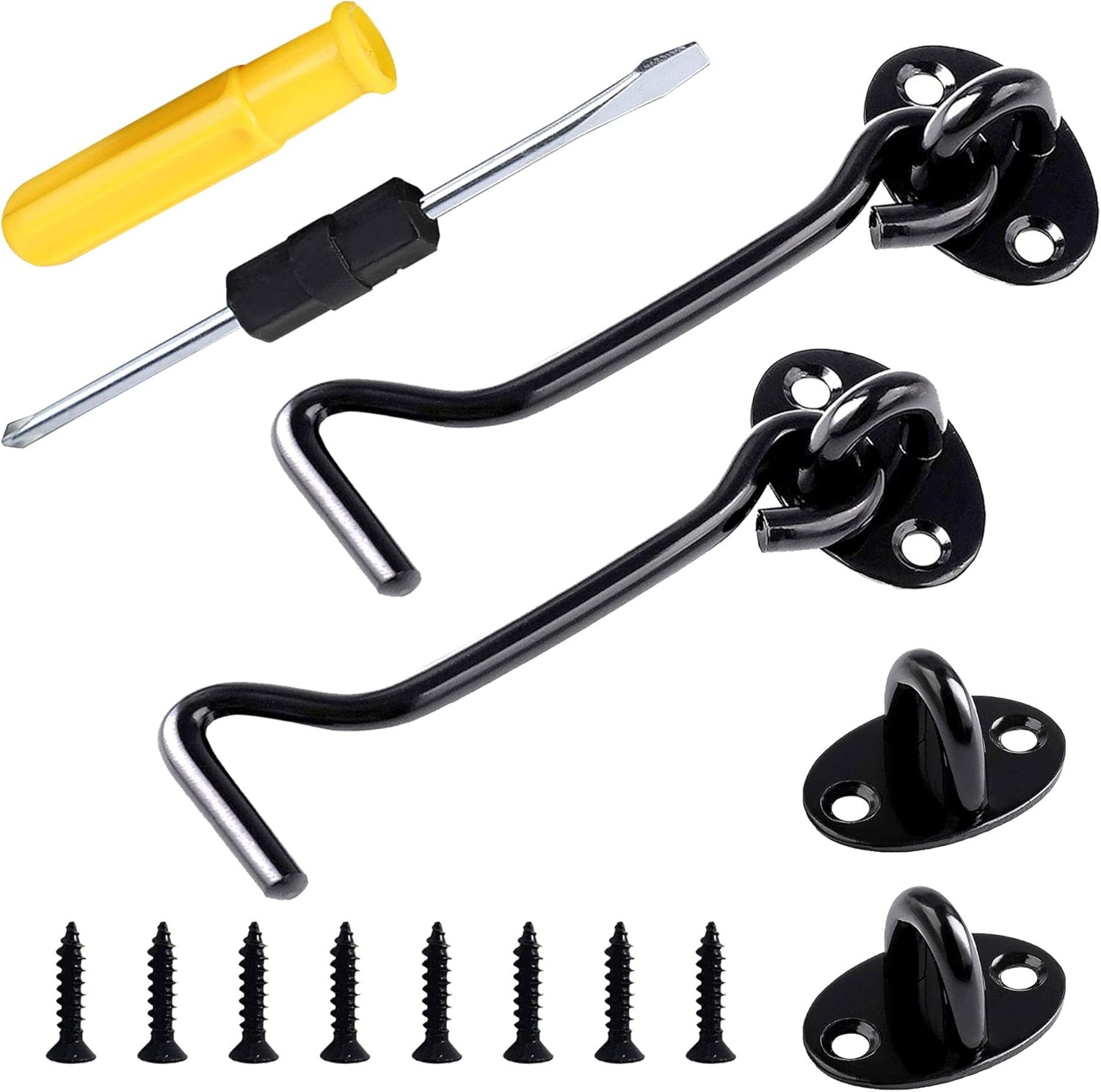 3Pcs Hook-Eye Latch Screwdriver, Stainless Steel Cabin Hook, with ...