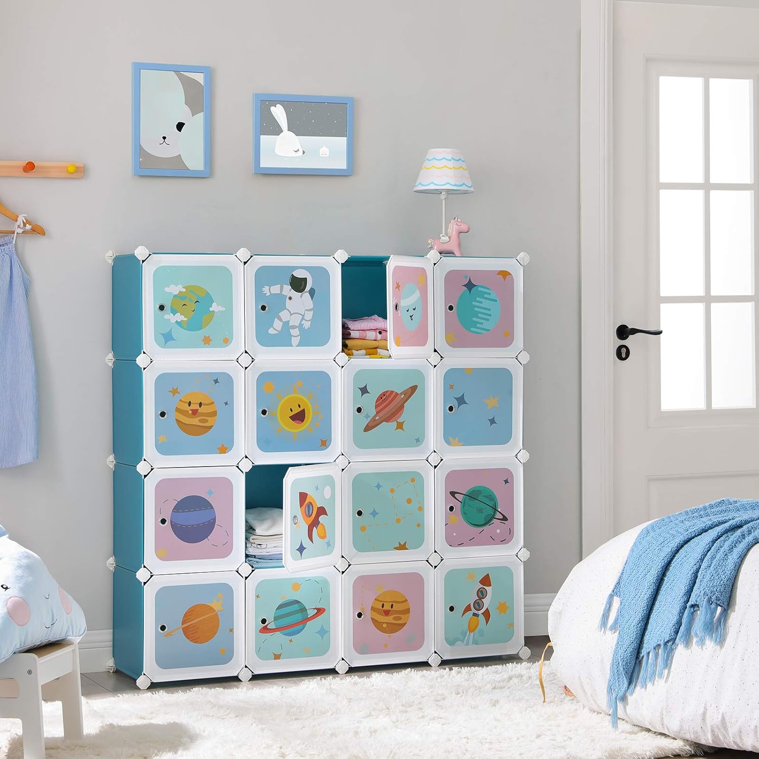 SONGMICS 16-Cube Children’s Storage Unit, Interlocking Organiser ...