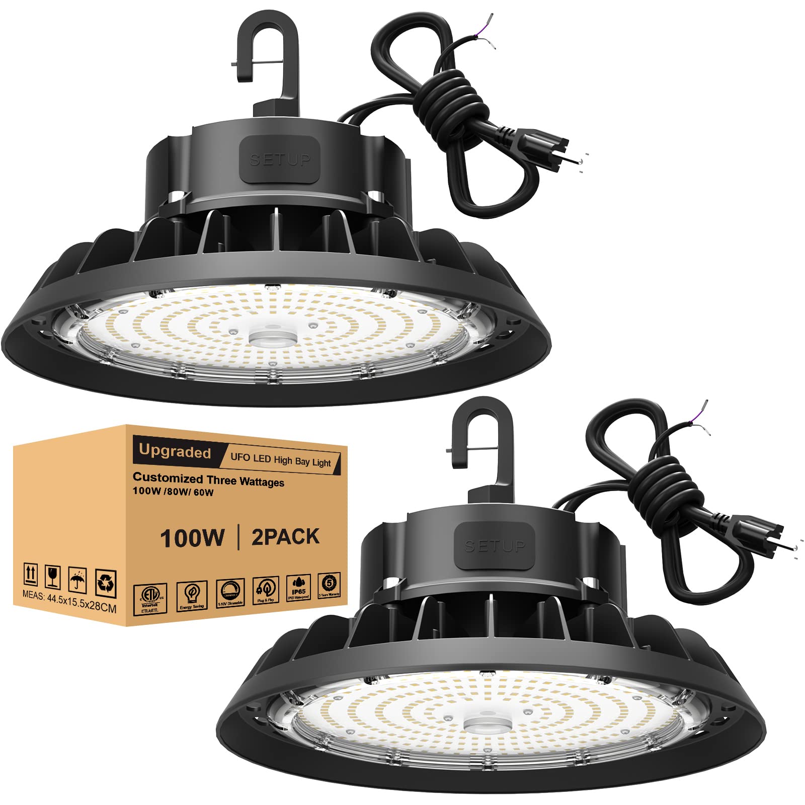 Mua LED High Bay Shop Light 100W 15000LM Super Bright High Bay Lights ...