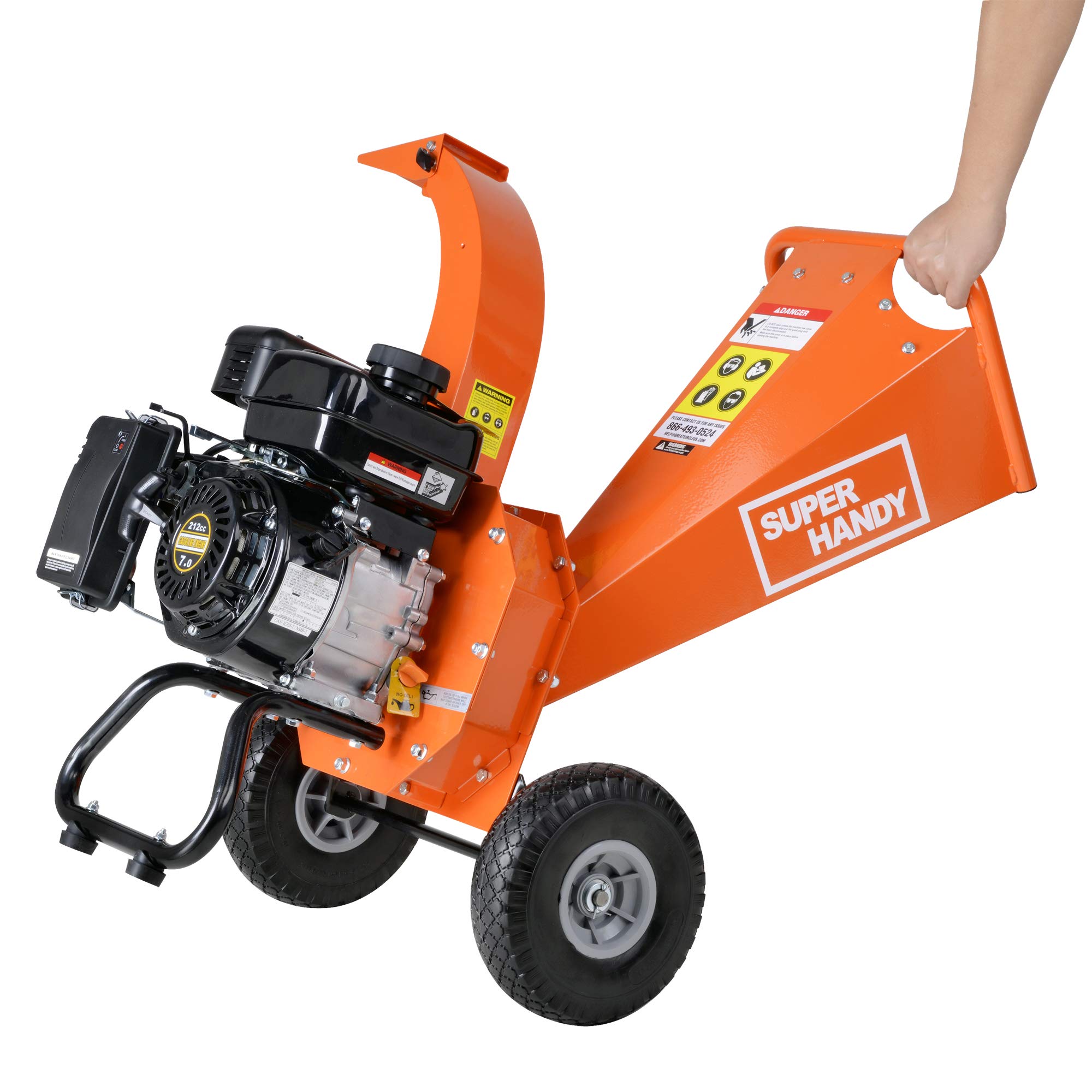 SuperHandy Mini Wood Chipper Shredder Mulcher Ultra Duty 7 HP 212cc Gas ...