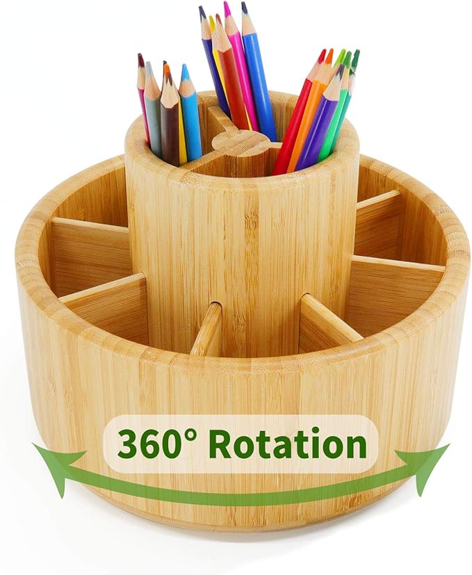 Utoplike Rotating Art Supply and Office Organiser, Desk Pencil Holder ...