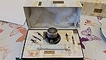 Coles Calligraphy Set Includes Wooden Dip Pen/Ink Bottle with Pewter ...
