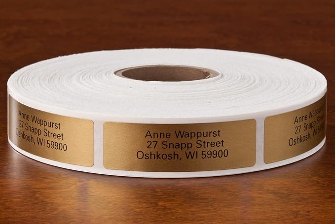 Amazon.com : Personalized Self-Stick Address Labels, Classic Gold, Roll ...