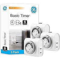 GE 24-Hour Indoor Basic Outlet Timer, 1 Polarized Timer Outlet, Plug In ...