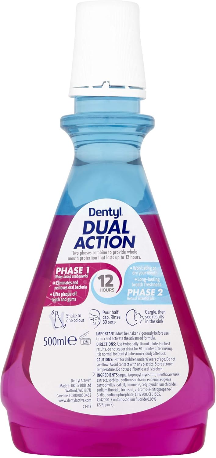 Dentyl Dual Action Fresh Clove CPC Mouthwash, 500 millilitre – BigaMart