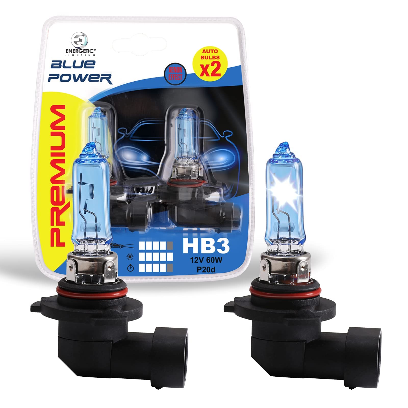 Mua 9005 HB3 Halogen Car Headlight Bulb, 5000K Super White Light, P20d ...