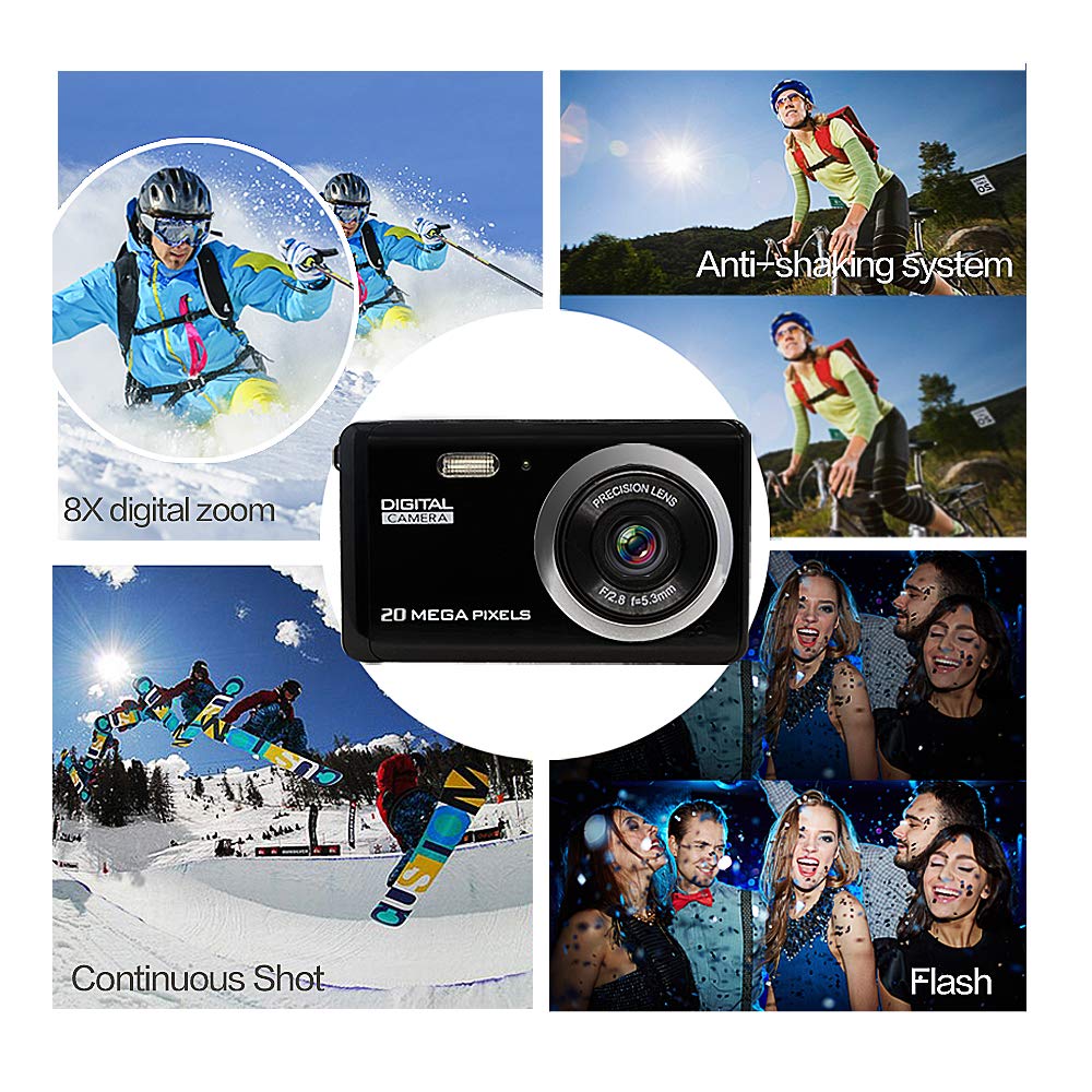 Mini Digital Camera for Photography with 3 Inch LCD 8X Digital Zoom ...