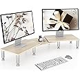 Amazon.com: Dual Monitor Stand Riser, Monitor Stand with Adjustable ...