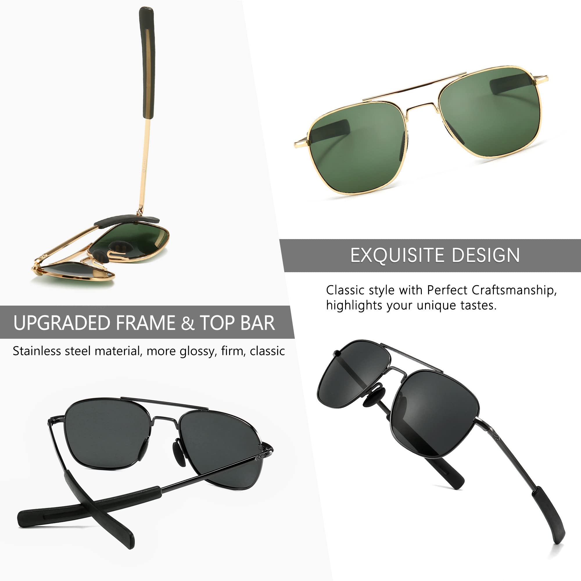 Mua SUNGAIT Men's Military Style Polarized Pilot Aviator Sunglasses ...