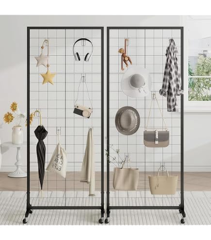 Peg Board Display Stand Bonnlo 2' X 6' Standing Grid Panel Tower ...