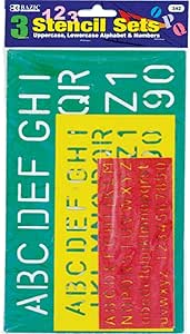 Amazon.com : BAZIC 10, 17, 27mm Size Lettering Stencil Sets (3/Pk ...