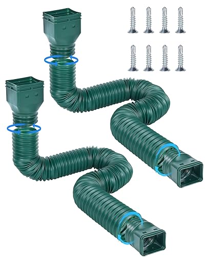 POBOMVOM Rain Gutter Downspout Extensions, 21"-60" Flexible Drain ...