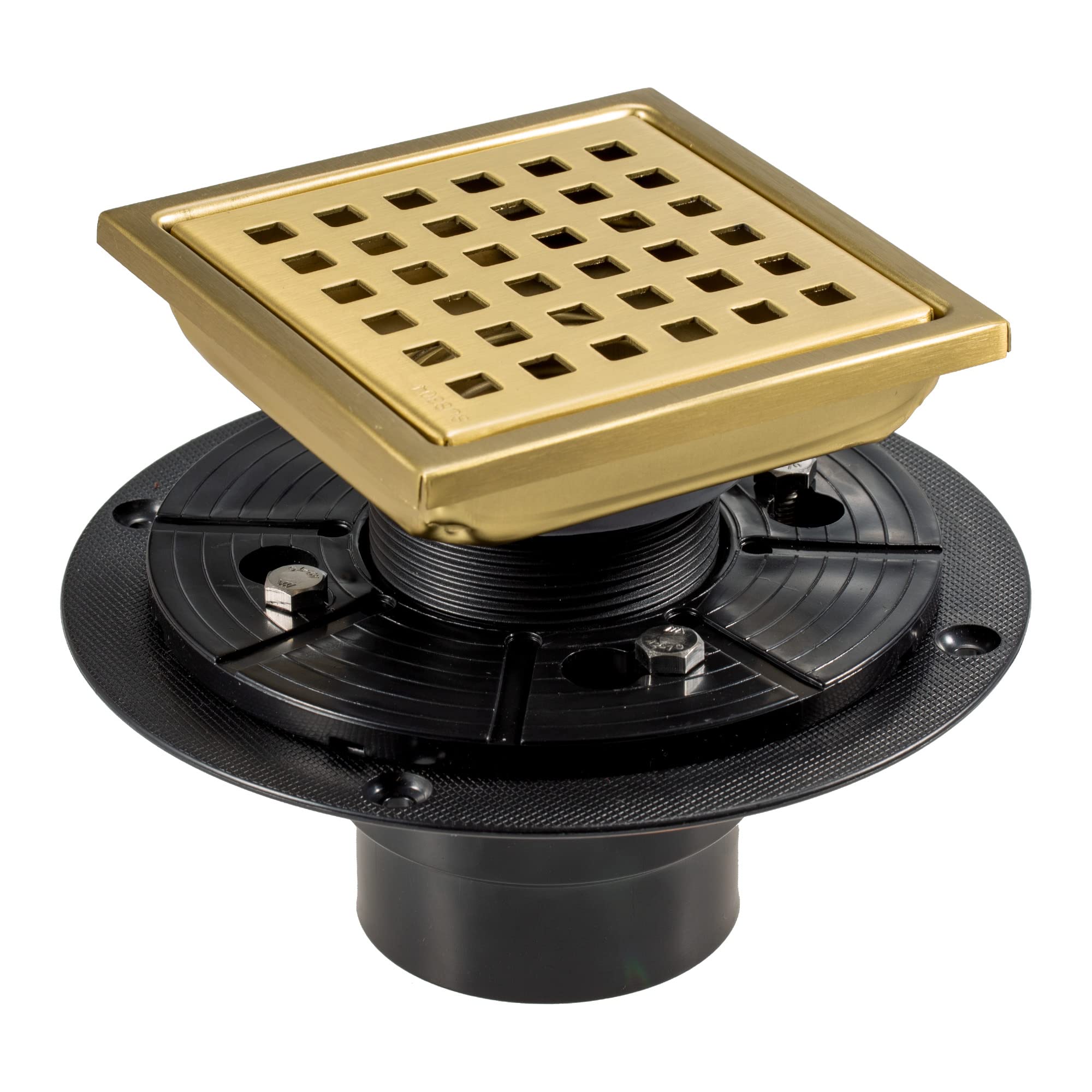 6 Inch Square Shower Floor Drain, Stainless Steel Flange with Removable ...