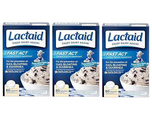Lactaid Fast Act Tablets Vanilla Twist Flavor - 60 Tablets, Pack of 3 ...