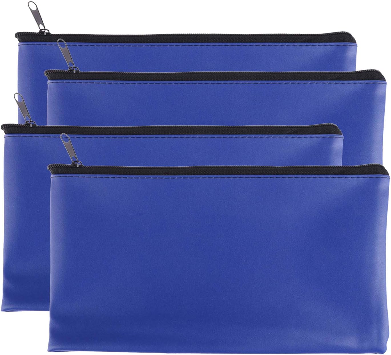 Amazon.com : Zipper Bank Bags, 4 Pack Money Pouch Bank Deposit Bag PU ...