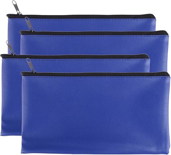 Amazon.com : Zipper Bank Bags, 4 Pack Money Pouch Bank Deposit Bag PU ...