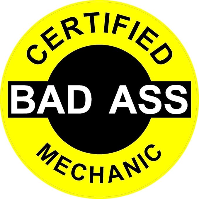 Amazon.com: 1080 Graphics 3 - Certified Bad Ass Mechanic 2" Hard Hat ...