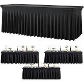 Amazon.com: Htper 4 Pack Black Spandex Table Cloths for 4 Foot ...