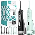 Amazon.com: COSLUS Water Dental Flosser Teeth Pick: 2 Pack 300ml Portable Cordless Oral ...