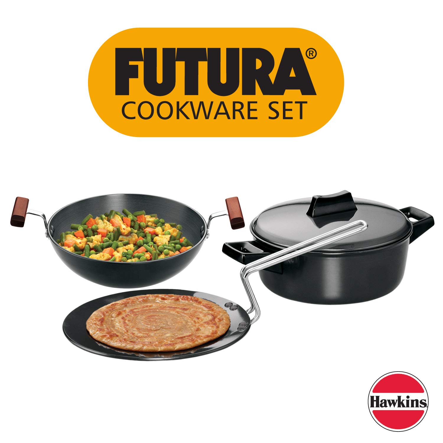 Buy Hawkins Futura Hard Anodised Cookware, 4 Pieces Set (LS5) Online at ...