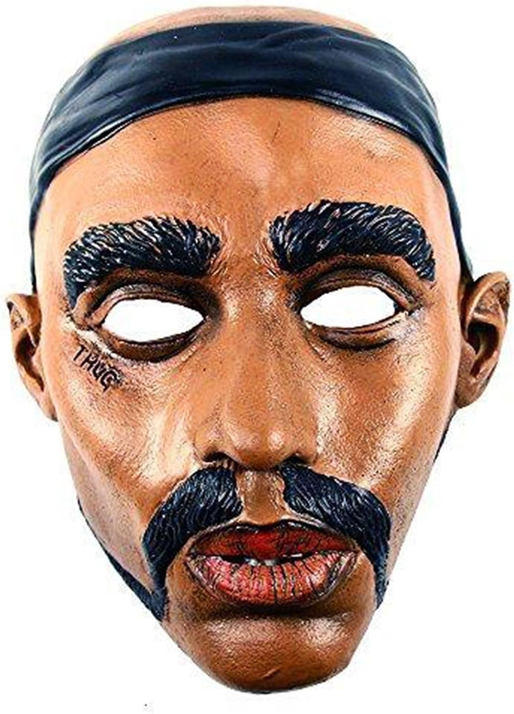 LA Thug Life Halloween Costume Vinyl Mask - Tupac (2Pac) Shakur Brown ...