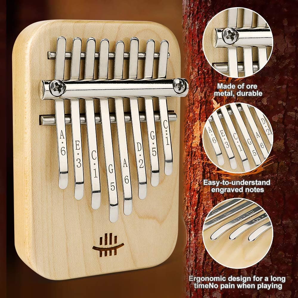 Mini Kalimba, CestMall 8 Key Walnut Thumb Piano Mbira Finger Thumb ...